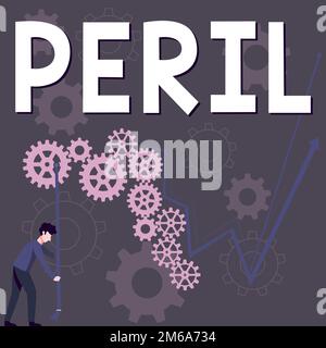Sign displaying Peril. Business concept indicates something extremely ...