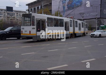 STB V3A Faur tram in Statia Pasaj Basarab, Basarab metro station ...