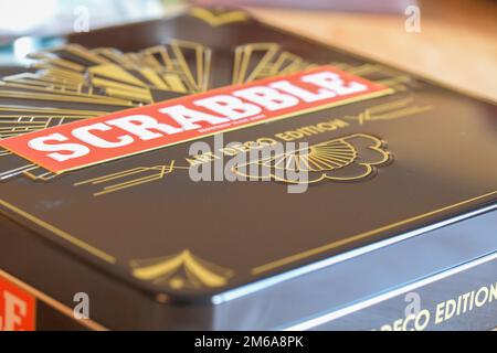 An art deco special edition scrabble board Stock Photo - Alamy