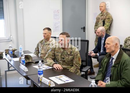 From left, U.S. Army Command Sgt. Maj. Jeremy Lile, senior enlisted ...