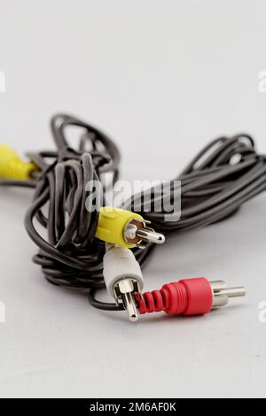 Red cable with jack plug Stock Photo - Alamy