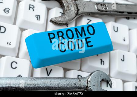 Hand writing sign Promo Code. Internet Concept digital numbers that ...