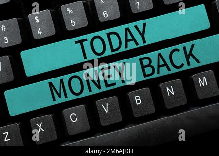 Conceptual caption Money Back. Internet Concept get what you paid in ...