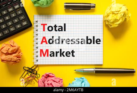 TAM total addressable market symbol. Concept words TAM total ...