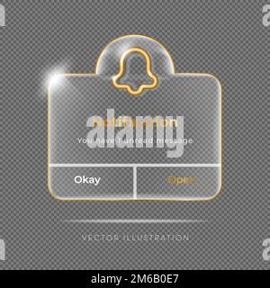 3D Reminder, Notifications page with floating elements. Vector Illustration in minimal 3D style ...