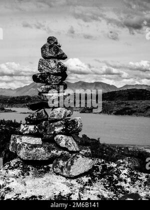 Stone Tower, Mountain, Lake, Alaska Stock Photo - Alamy
