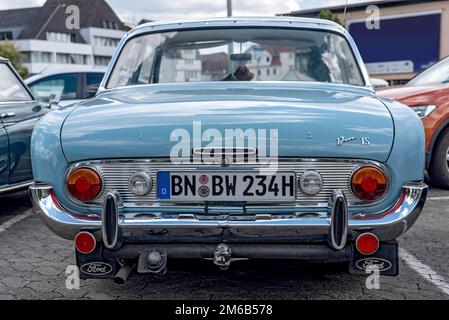 Vintage Ford Taunus 17 M TS, P3, sedan, front with radiator grille ...