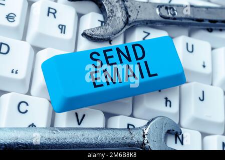 Inspiration showing sign Send Email. Conceptual photo the system for using computers to send ...