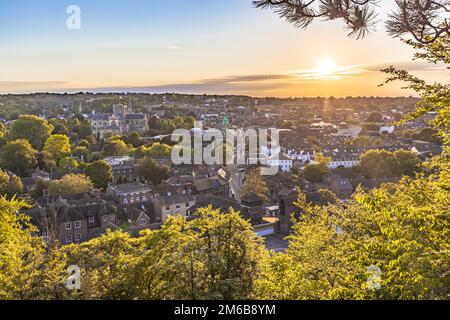 Winchester - June 02 2022: Sunset in the medieval town of Winchester in ...