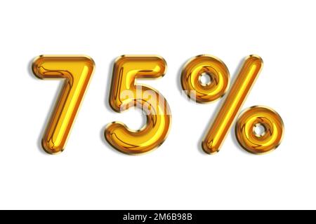 gold number 75 digit metal 3d render illustration Stock Photo - Alamy