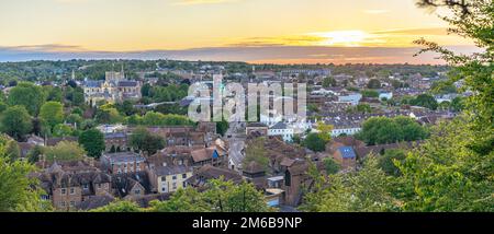Winchester - June 02 2022: Sunset in the medieval town of Winchester in ...