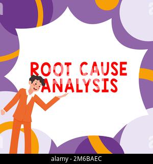 Sign displaying Root Cause Analysis. Word Written on Method of Problem Solving Identify Fault or ...