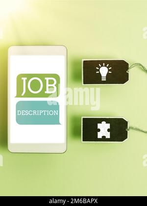 Handwriting text Job Description. Word for A document that describes ...