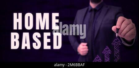 Text sign showing Home Based. Conceptual photo banking transactions are ...