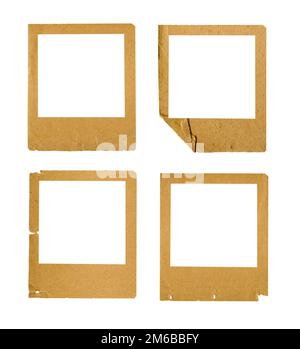 Set of old paper slides on white isolated background Stock Photo - Alamy