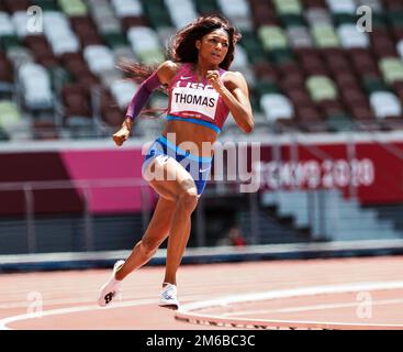 Gabrielle Thomas (USA) competing in the Women's 200 metres at the 2020 ...