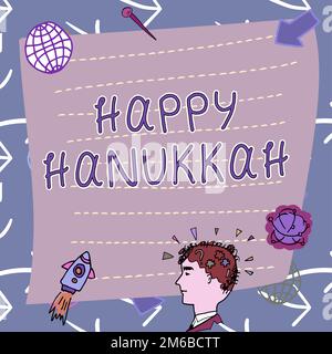 Text showing inspiration Happy Hanukkah. Business overview Jewish ...