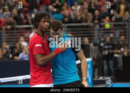 Grigor Dimitrov defeated Monfils in a demonstrative match in Arena ...