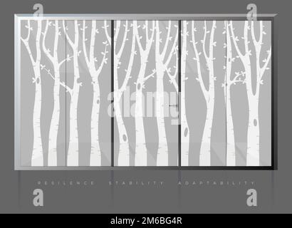 Wall Graphic - Vinyl Frosted Film - Bamboo Nature Theme - Stock ...