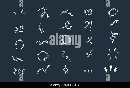 Line movement effect element, express anime effect decoration icon ...