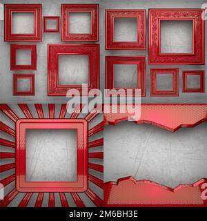 Colored metal on concrette wall background set Stock Photo - Alamy
