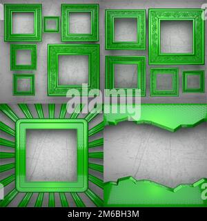 Colored metal on concrette wall background set Stock Photo - Alamy
