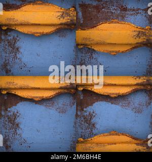Rusted blue painted metal wall background set Stock Photo - Alamy