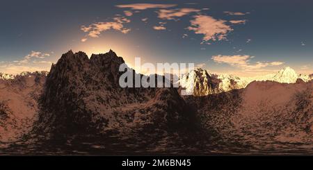 Panorama of mountains. made with the one 360 degree lense camera ...