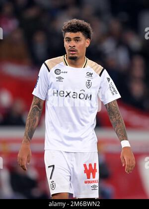 LILLE - Noah Holm of Stade Reims during the French Ligue 1 match ...