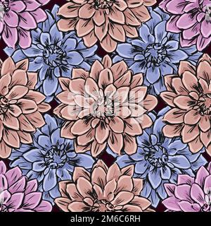 Hand draw seamless floral pattern Stock Photo - Alamy