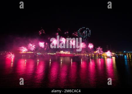 Malta International Fireworks Festival 2017, colourful fireworks over ...