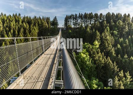 Geierlay, view to a large suspension bridge Stock Photo - Alamy