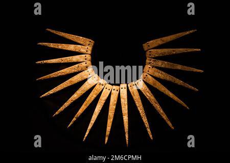 Inca ancient necklace in black background Stock Photo - Alamy