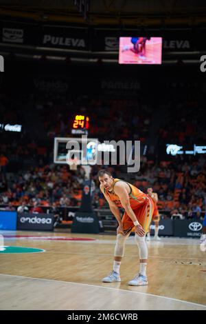 Victor Claver of Valencia basket in action during the J20 Liga Endesa ...