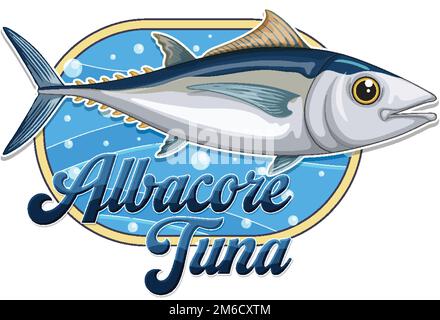Albacore tuna logo with carton character illustration Stock Vector ...