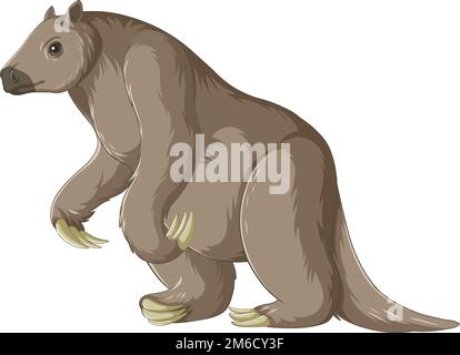 Ground sloth extinct animal vector illustration Stock Vector Image ...
