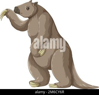 Ground sloth extinct animal vector illustration Stock Vector Image ...
