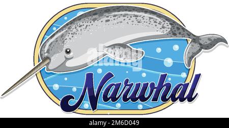 Narwhal logo with carton character illustration Stock Vector Image ...