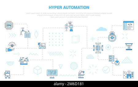hyper automation concept with icon set with big word or text on center ...