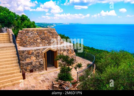a Pajaru on the Salento adriatic coast in Apulia - South Italy - the ...