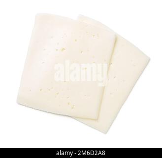 Goat Cheese Slices Isolated On White Background Stock Photo - Alamy