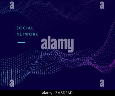 Data visualization particle dynamic wave pattern vector Stock Vector ...