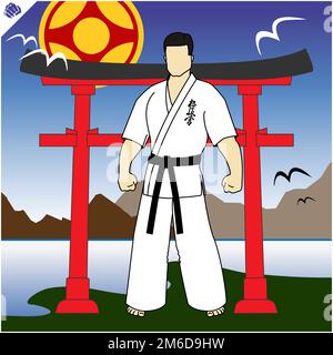 Karate emblem. Martial art creative colored simbol design. Vector, EPS ...