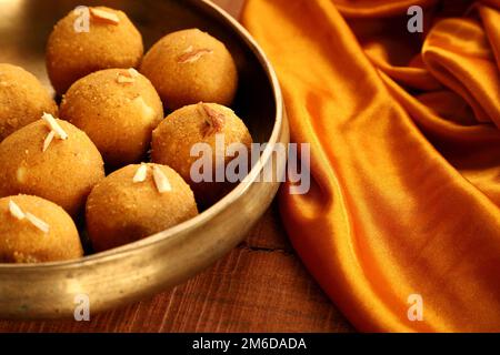 Traditional Ball Shaped Indian Mithai Besan Ke Laddu, Ladoo Or Laddoo ...