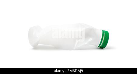 Simple deformed plastic bottle isolated on a white background Stock ...