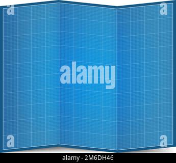 Folded blueprint paper, vector eps10 illustration Stock Vector Image ...