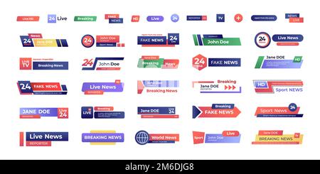 Lower third title. Video templates, headline live name banners for ...