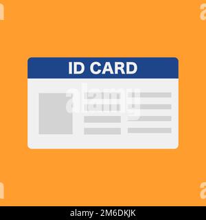Identification verification icon. ID card and check mark. Editable ...