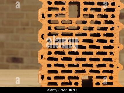 Samples of hollow bricks. factory products Stock Photo - Alamy