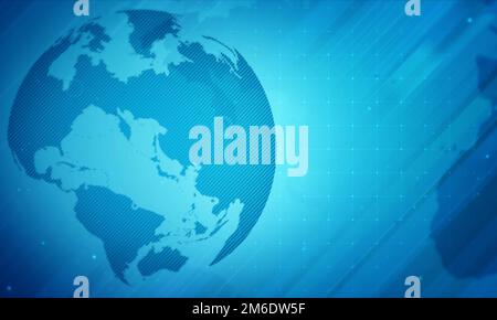 News corporate background blue.Abstract global map business ...